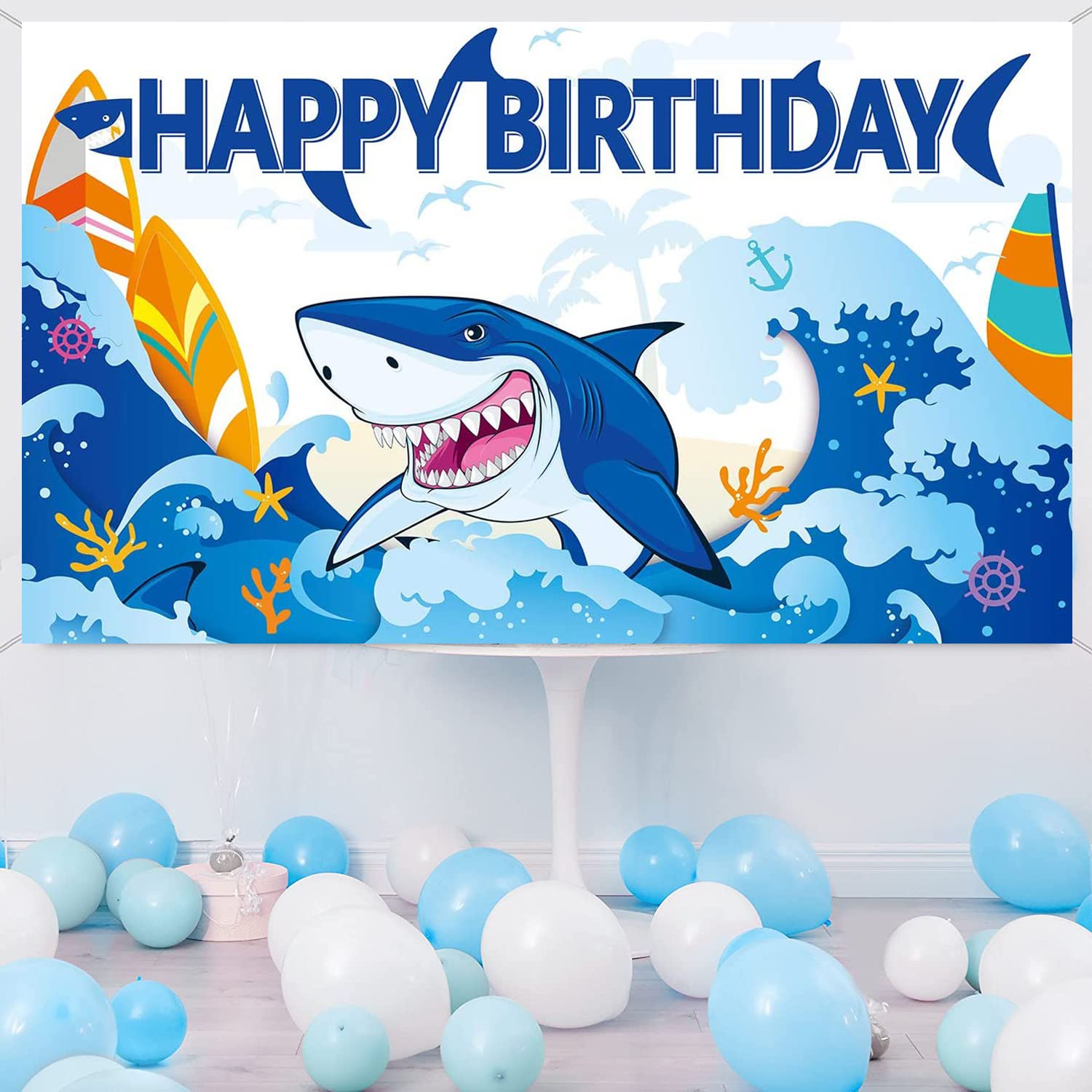 Ocean Animal Happy Birthday Decorations, Under The Sea Birthday ...