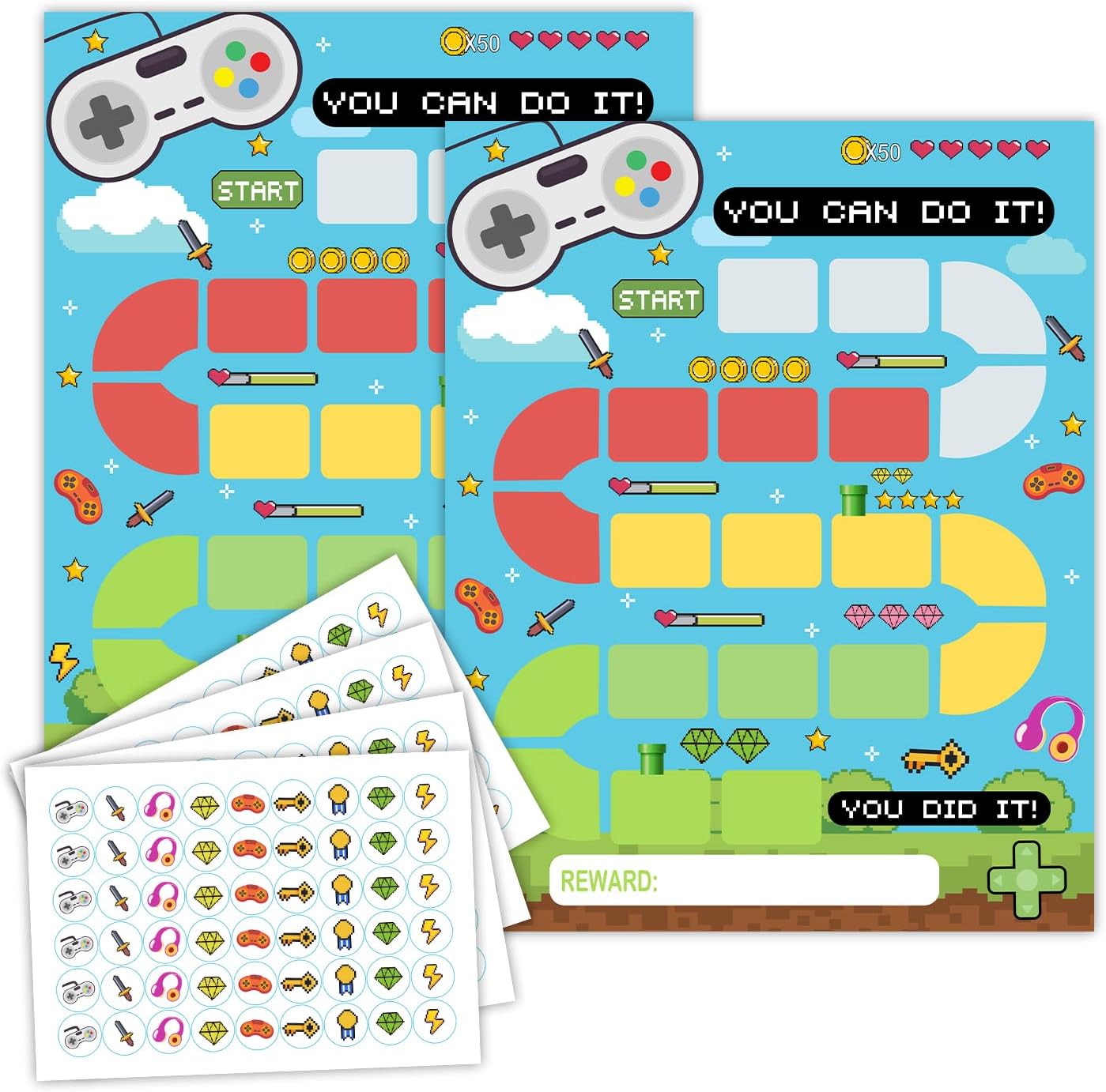 Amazon.com: Video Game Behavior Reward Chart System, Games Positive ...