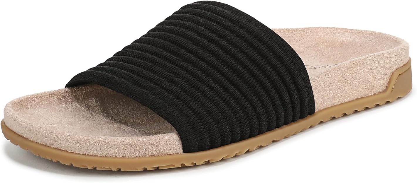 Amazon.com | Vionic Womens Evie Knit Slide Sandal Black 5 M | Slides