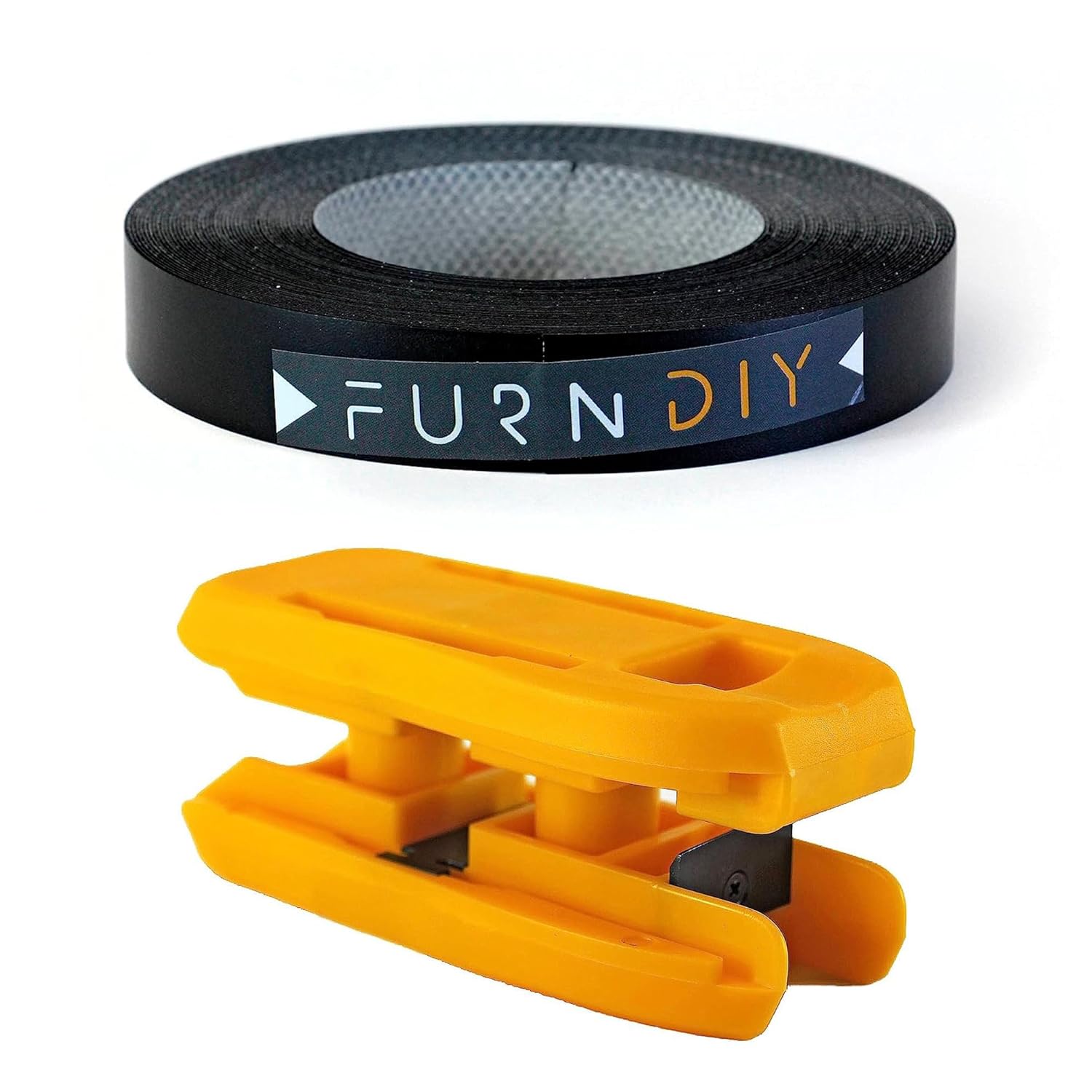 FD FURNDIY 7/8" x 50' Roll of Black Edge Banding + Edge Banding Trimmer ...