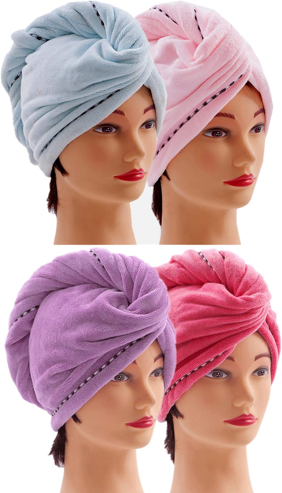 Amazon.com : Vinker 3 Pack Hair Towel Wrap, Microfiber Quick Drying ...
