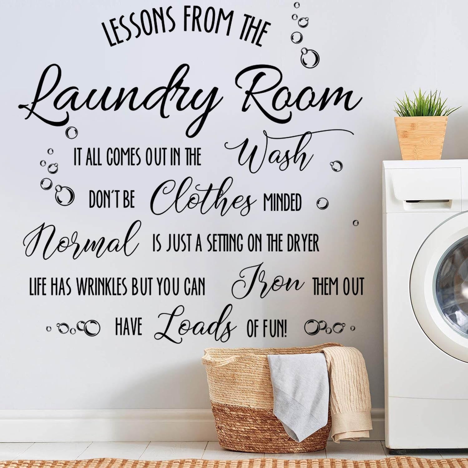 Amazon.com: Laundry Room Wall Decals - Loads of Fun 28" W x 11" H ...