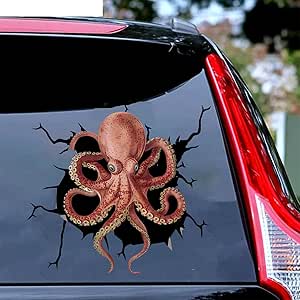 Amazon.com - Octopus Sticker, 3D Octopus Decal Cracking Octopus ...