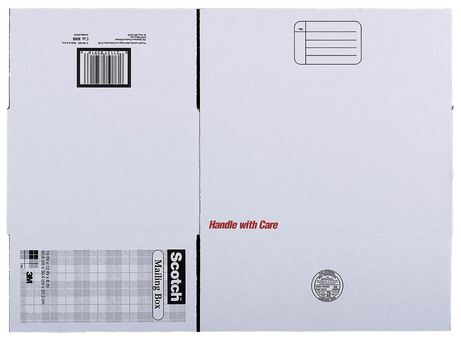 Amazon.com: 3M Scotch Mailing Box-Mailing Box, Size E,Labels Included ...