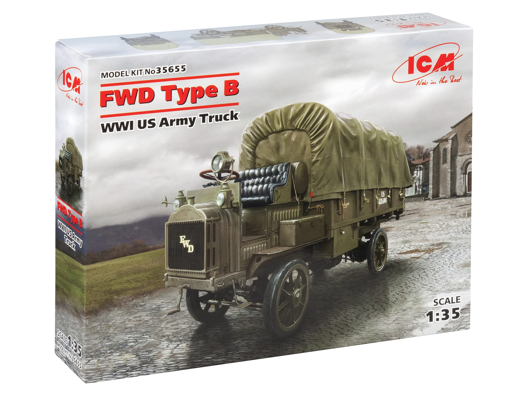 Amazon.com: ICM 35655 Plastic Military Vehicle Model Kit FWD Type B ...