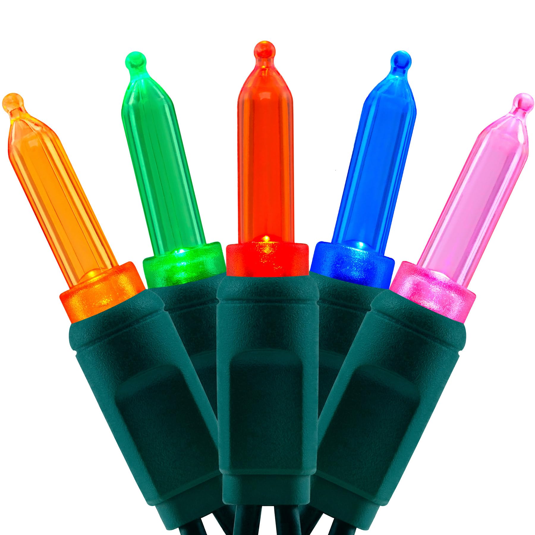 Amazon.com: YULETIME 100 Multicolor One-Piece T5 LED Christmas Lights ...