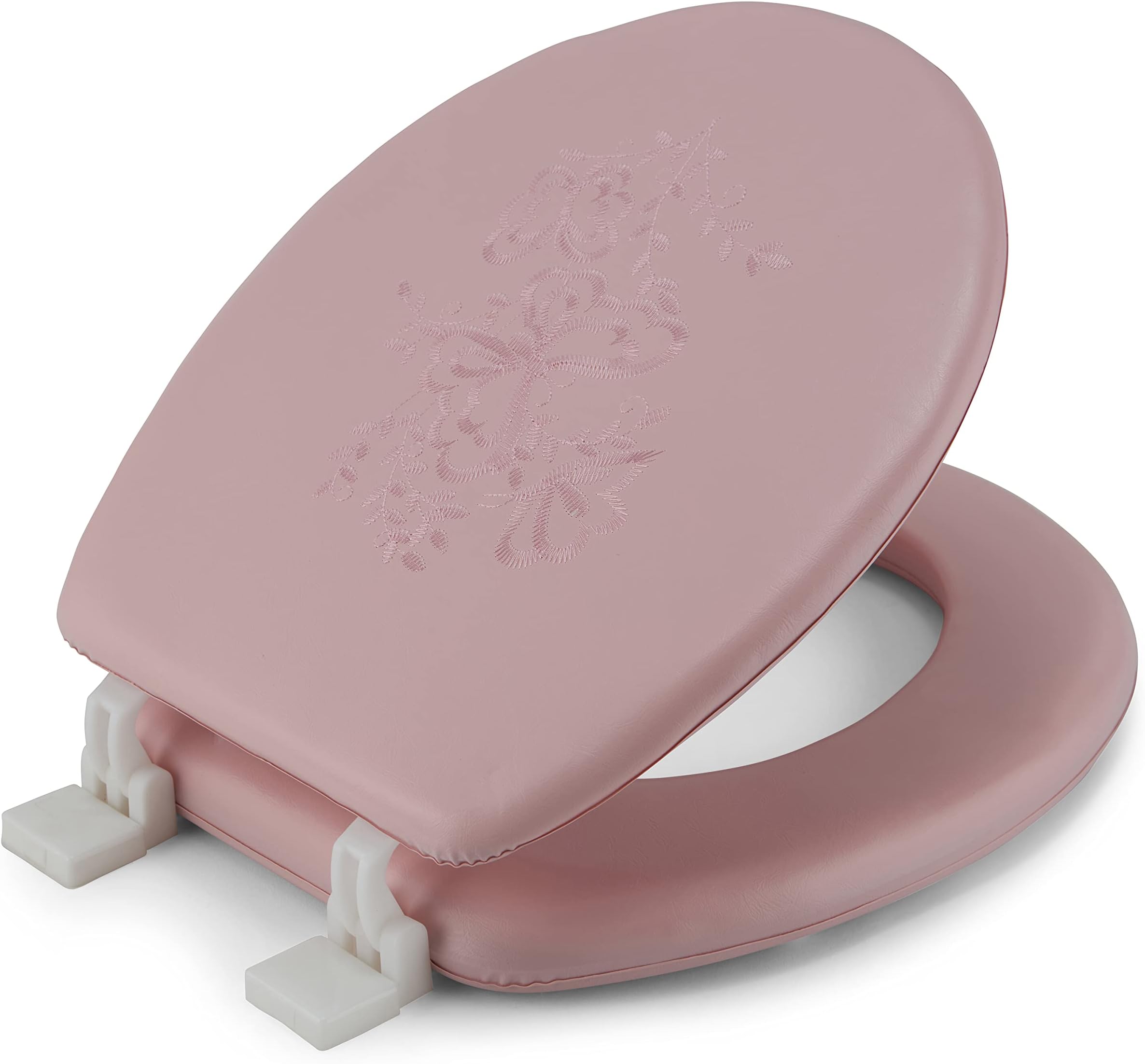 J&V Textiles Embroidered Soft Round Toilet Seat With Easy Clean ...
