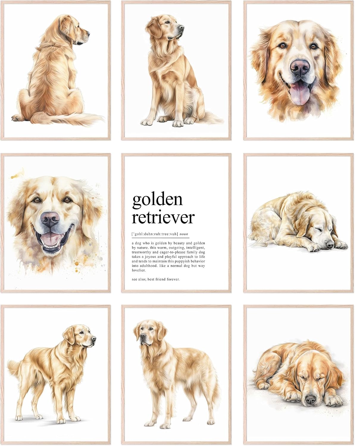 Amazon.com: BigWig Prints - Golden Retriever Wall Art, Dog Decor ...