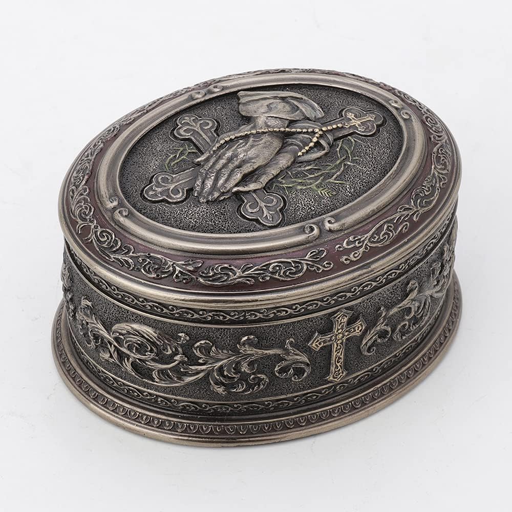 Amazon.com: Veronese Design Bronzed Catholic Saints Altar Trinket Box ...