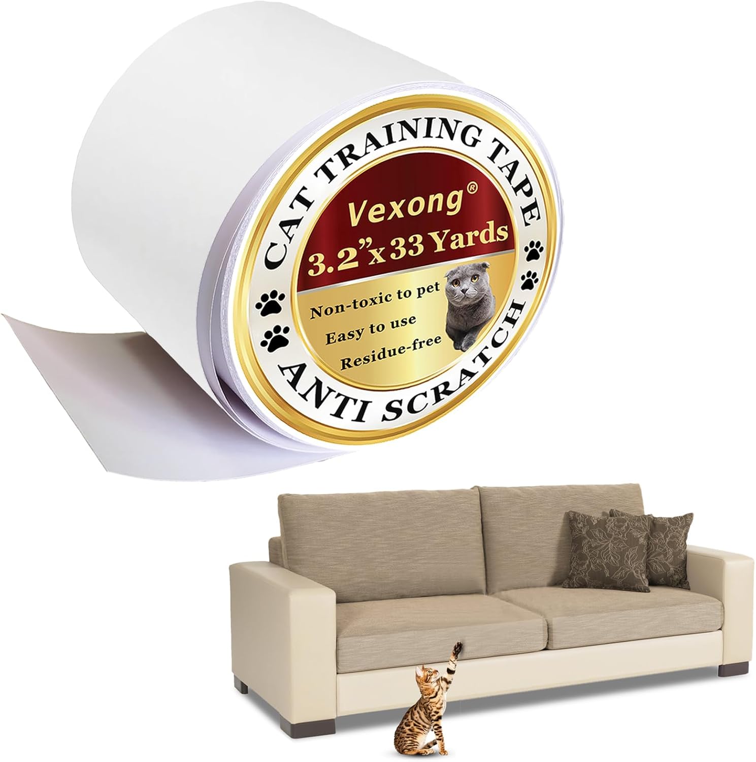 Amazon.com: Anti Cat Scratch Furniture Protector, Thicken Couch Cover ...