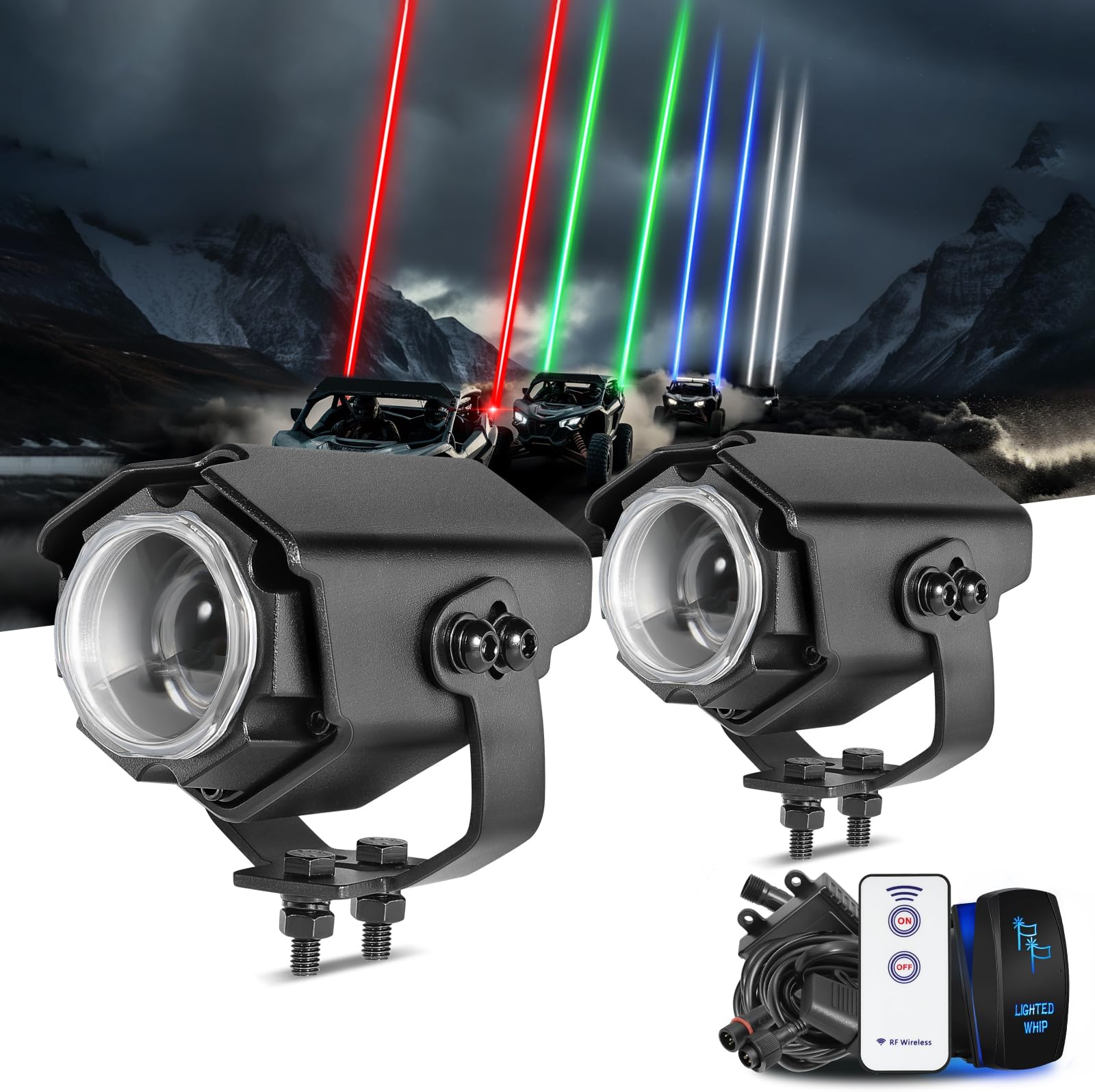 Amazon.com: Whip Lights for Side by Side, Niking Auto 2Pcs Whipless LED ...