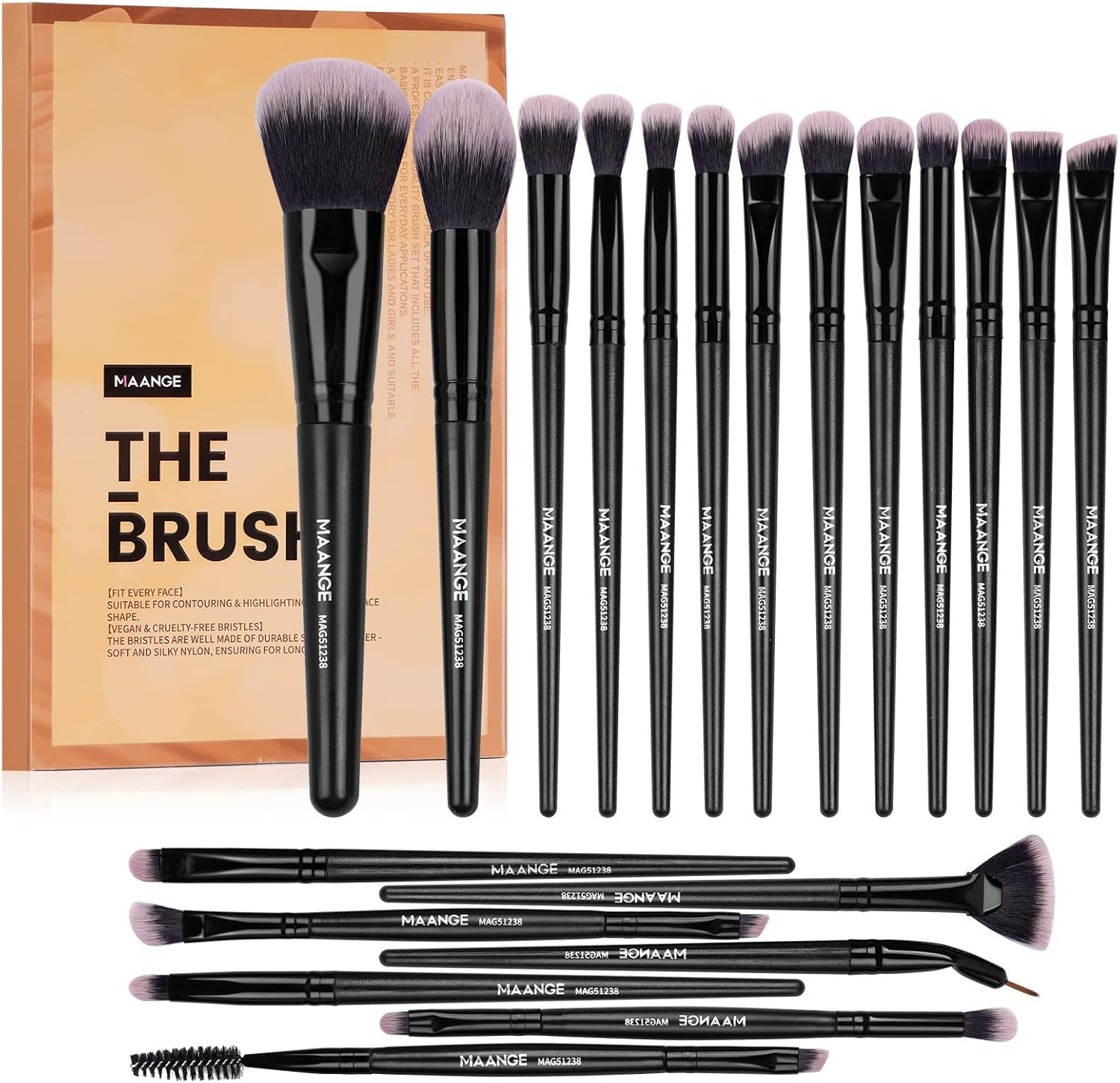 MAANGE Brochas de Maquillaje Profesional 20 Piezas Set de Brochas para ...