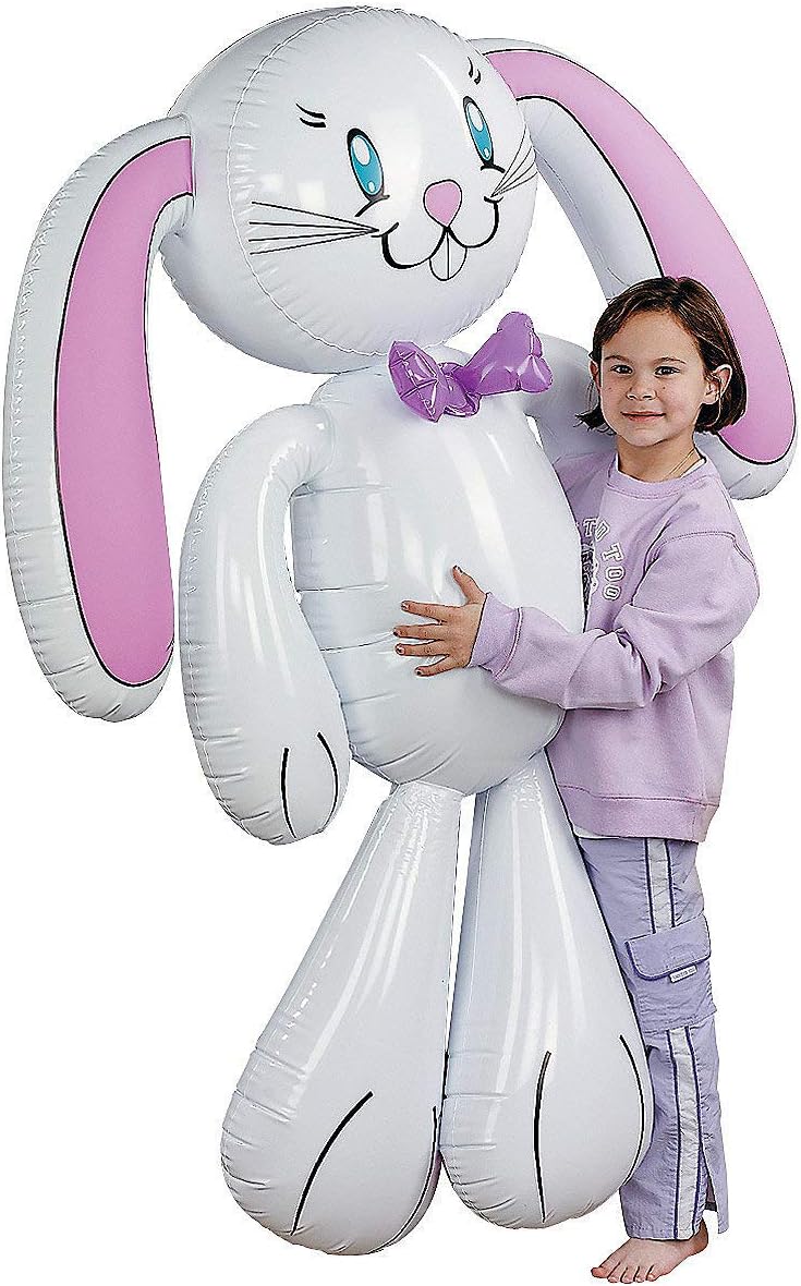 Amazon.com: Fun Express 5FT Inflatable Blow Up Easter Bunny - Set Up ...
