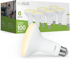 Sigalux LED Flood Lights Indoor, BR30 LED Bulb 100W Equivalent ...