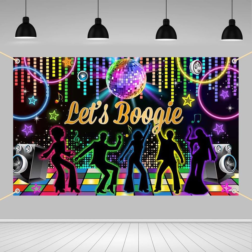 Amazon.com : AIBIIN Disco Backdrop Back to 80s 90s Lets Boogie ...