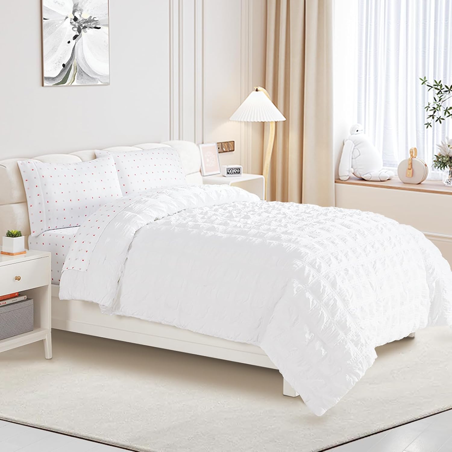 Amazon.com: Style Quarters Queen Comforter Set 5 Pieces-White Comforter ...
