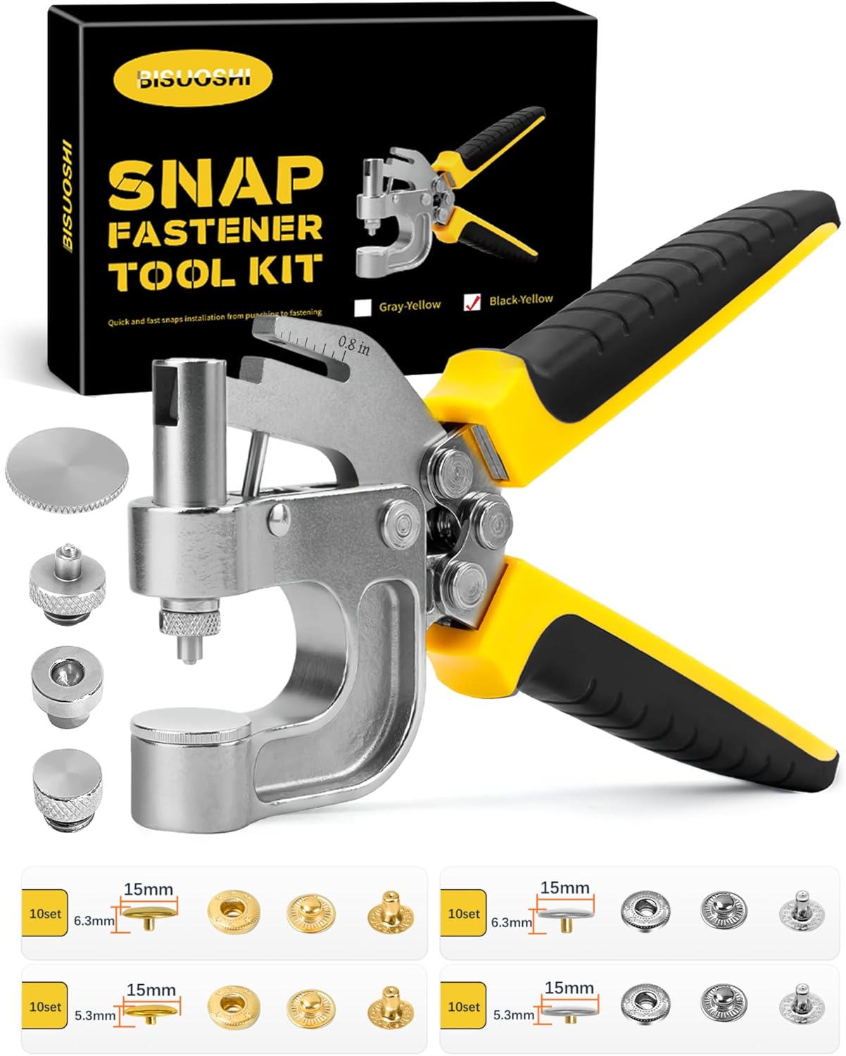 Amazon.com: Leather Snaps and Fasteners Kit for Thicker Fabric w ...