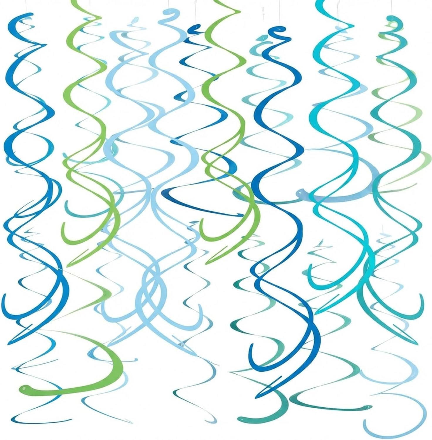 Amazon.com: Epakh 64 Pcs Blue Green Paper Swirl Decorations Party ...