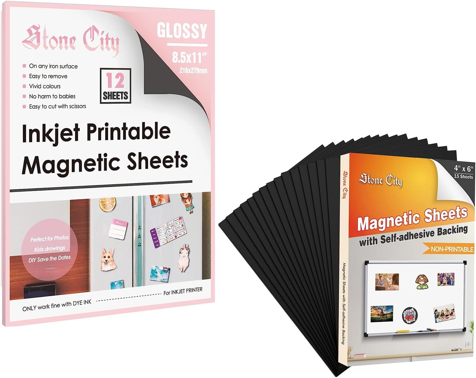 Magnetic Paper 8-Pack Printable Magnetic Sheets - 8.5x11" Glossy Inkjet ...