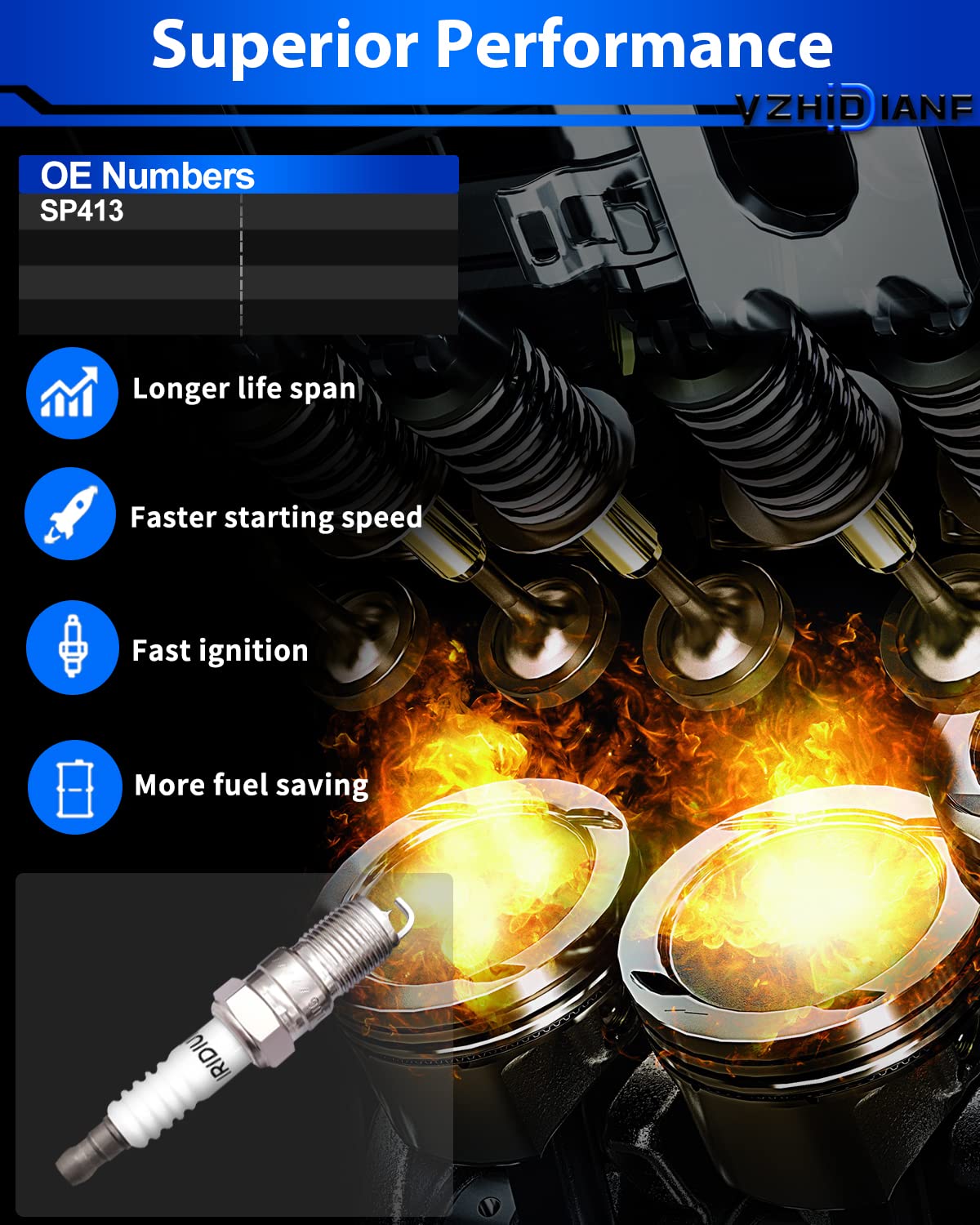 Ignition Coils DG508 and Spark Plugs SP413 Kit 8 Packs Fit for:-Mustang ...