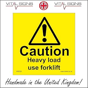 WS233 Warning Sign CAUTION HEAVY LOAD USE FORKLIFT Signs 1200mm x ...