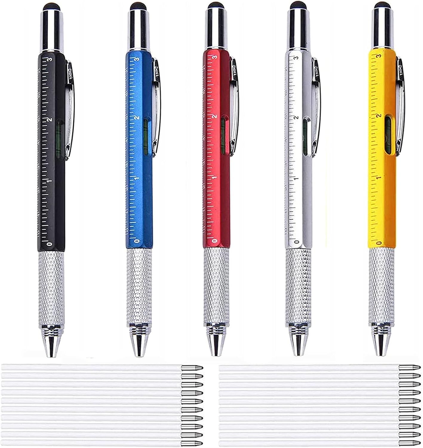 Yuentoen Gift Pen 6 in 1 Multifunction Tool Pens with Ballpoint Pen ...