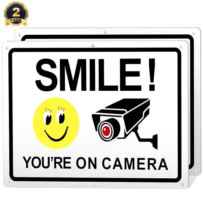 Buy Smile You're on Camera Sign, Video Surveillance Sign Outdoor ...