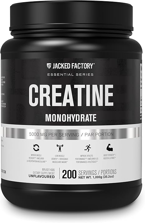 Amazon.com: Jacked Factory Creatine Monohydrate Powder 1000g - 5g Daily ...