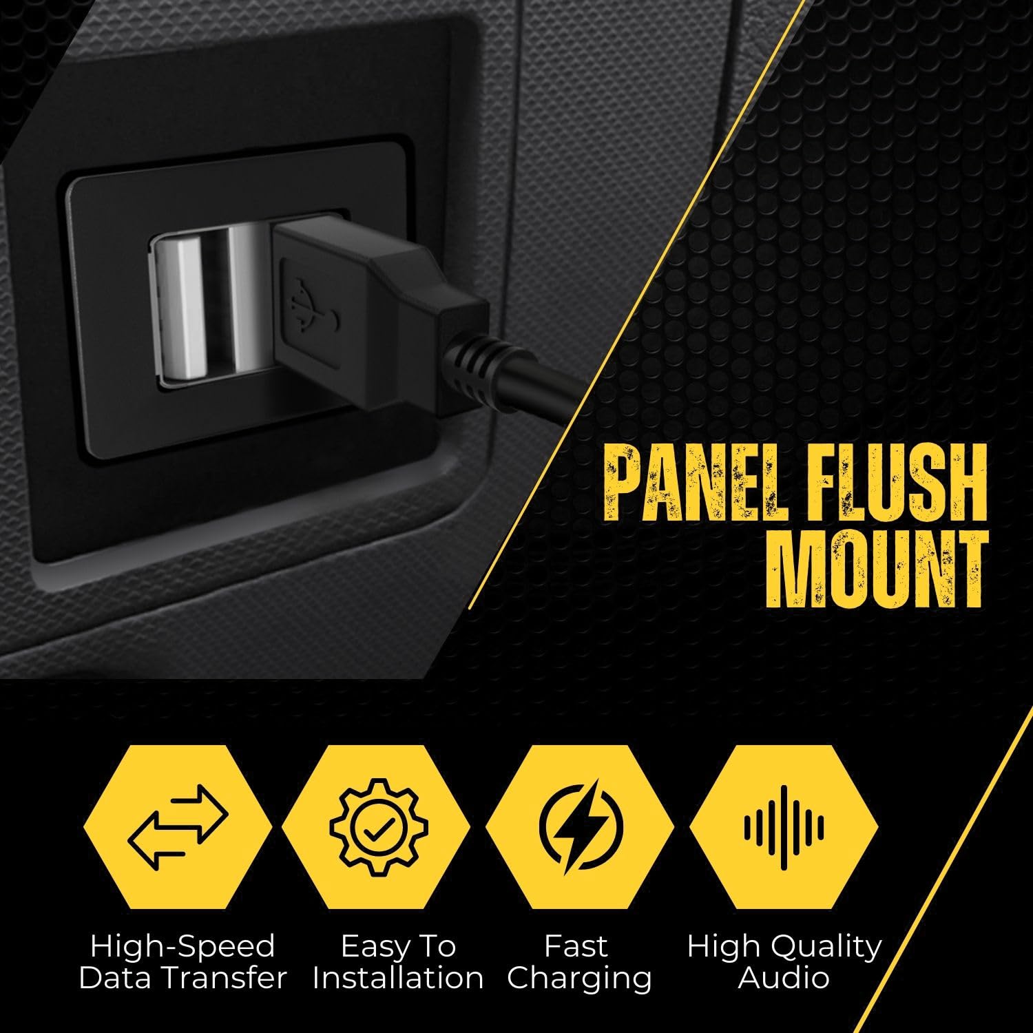 Waterproof USB Mount TNP USB Flush Mount Cable - Dual Port Dashboard ...