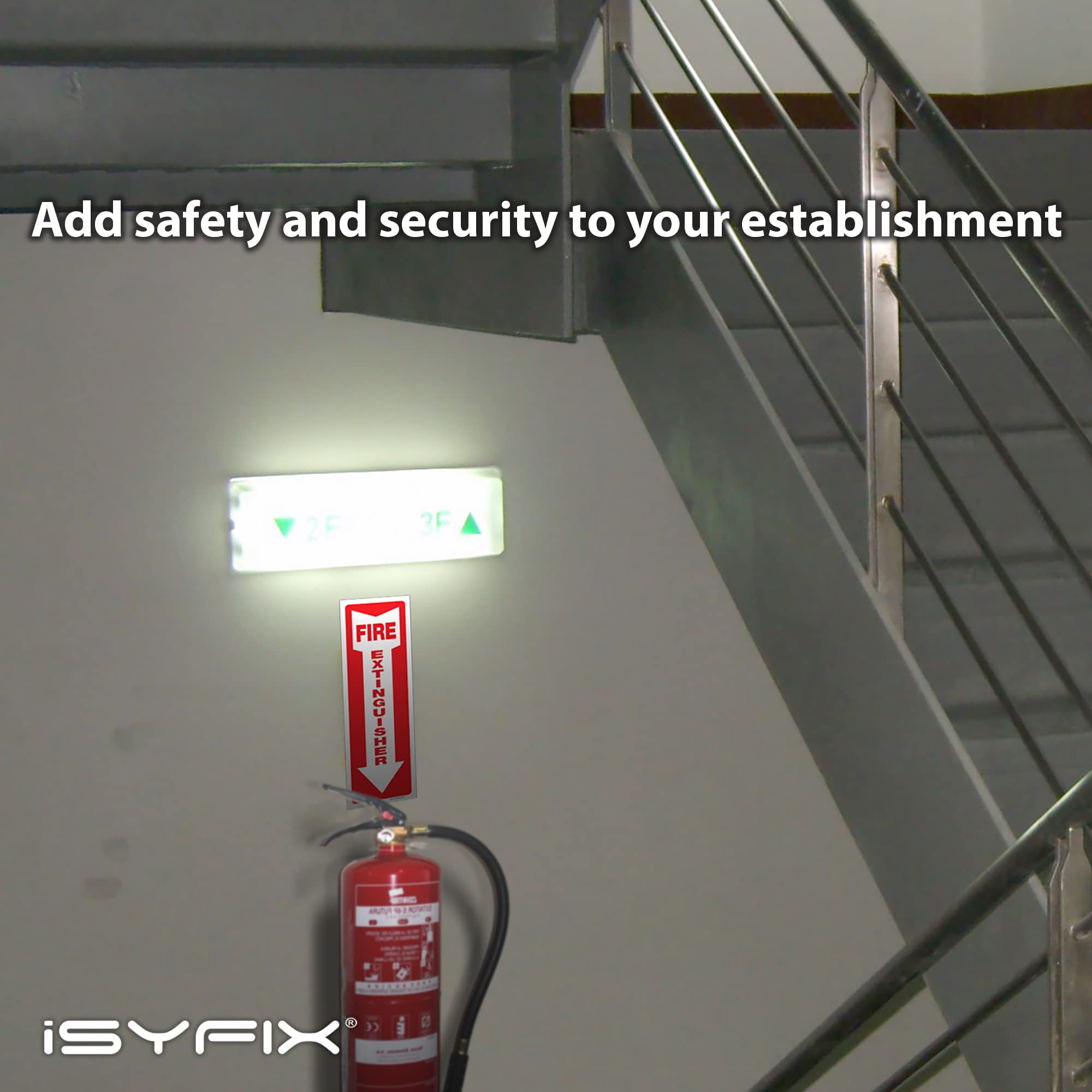 Snapklik.com : iSYFIX Fire Extinguisher Reflective Sticker Sign 3 Pack ...