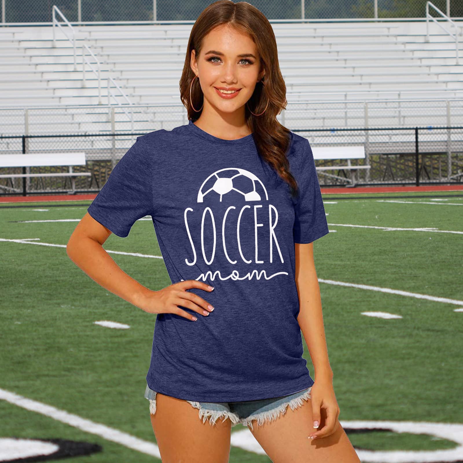 Snapklik.com : Women Soccer Mom Shirt Soccer Ball Graphic Tee Football ...