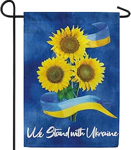 Amazon.com: America Forever We Stand with Ukraine Sunflower Garden Flag ...
