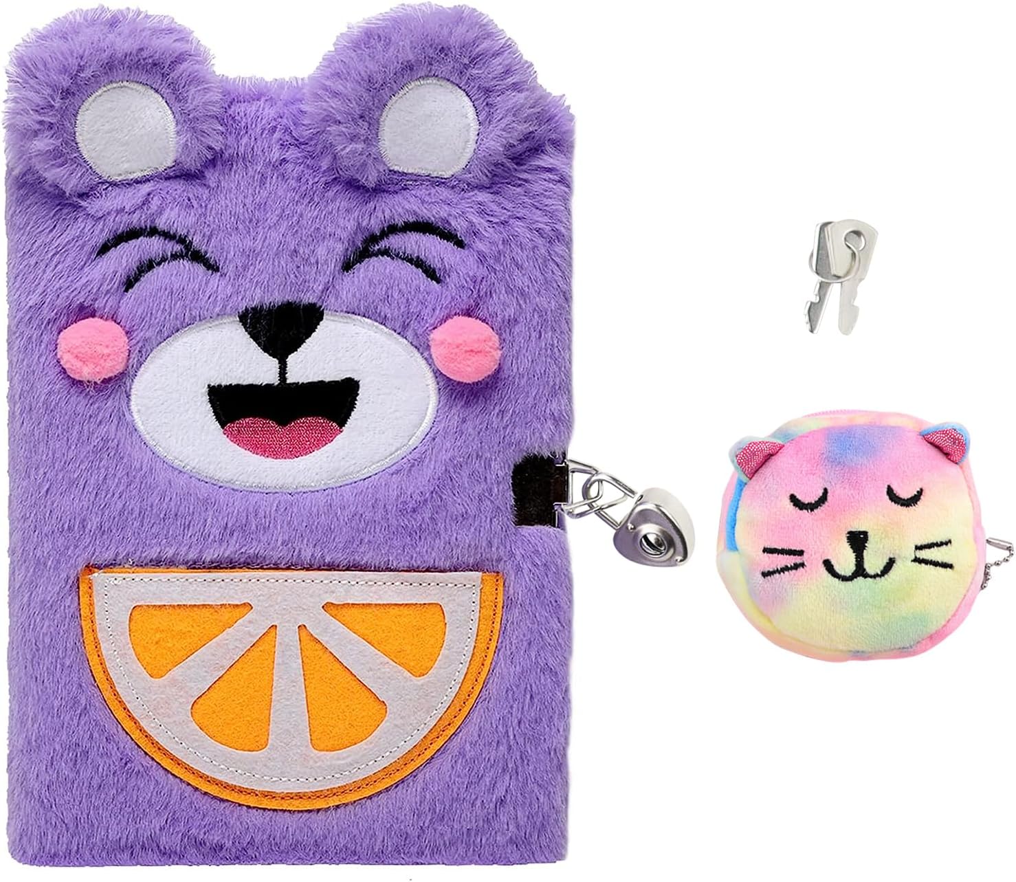 Siwinparts Girls Secret Diary with Lock Kids Plush Notebook Set Kids ...