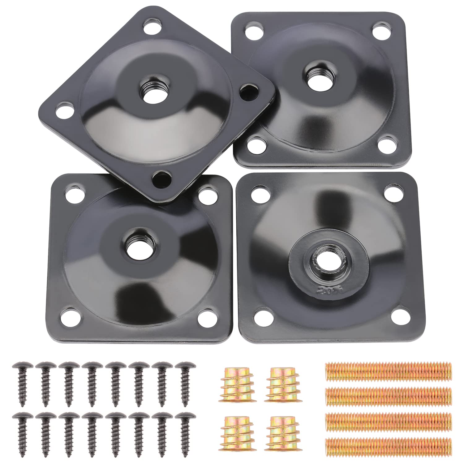 MORROWIND Furniture Leg Mounting Plates, Set of 4 Black Mounting Plates ...
