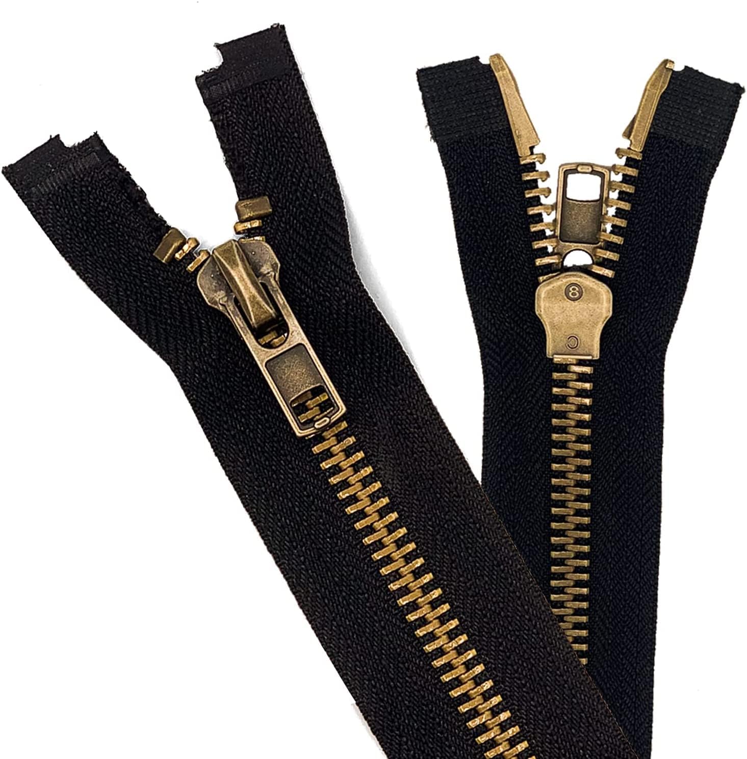 Amazon.com: Sawoake #8 34 Inch Two Way Separating Jacket Zipper Antique ...