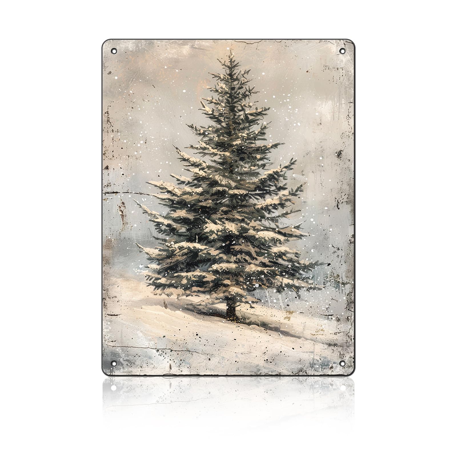 Amazon.com: macago Christmas Spruce Winter Trees Vintage Metal Tin Sign ...