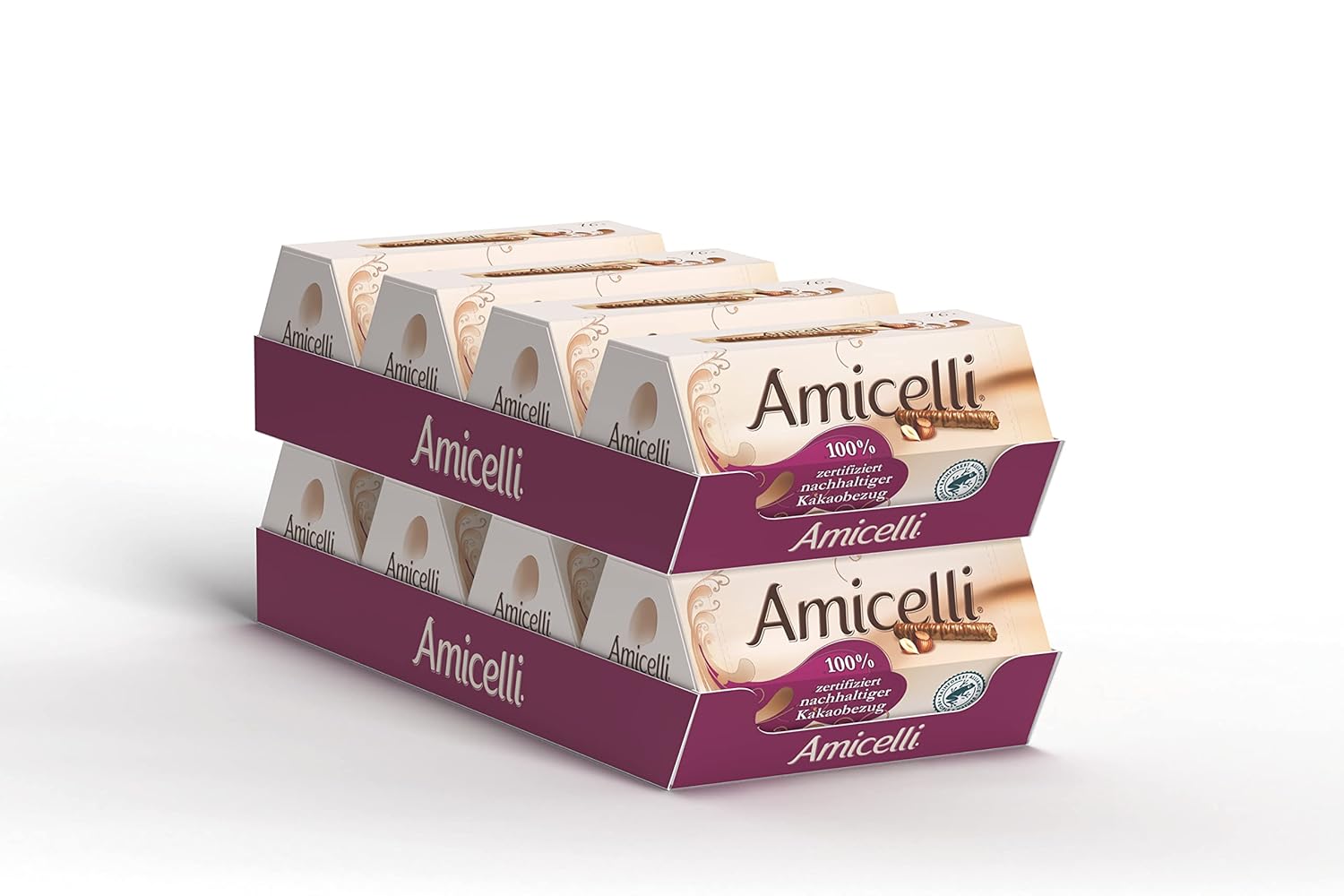 Amicelli Haselnuss, knusprige Waffelröllchen mit zarter Haselnusscreme ...