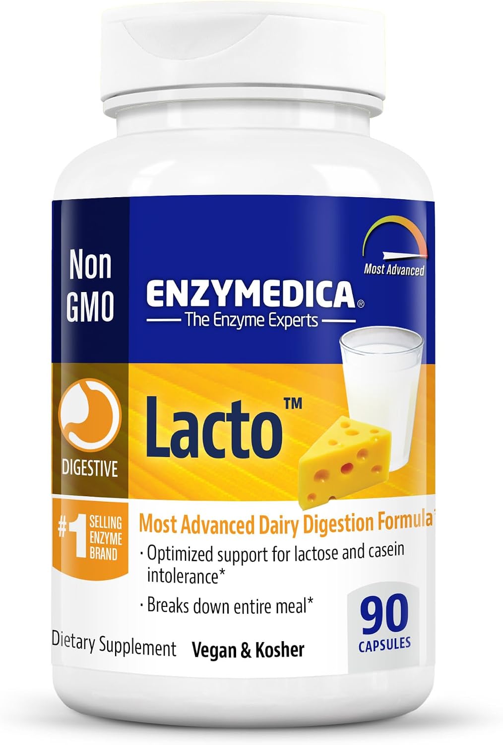 Enzymedica Lacto, Maximum Strength Formula for Dairy Intolerance, With ...