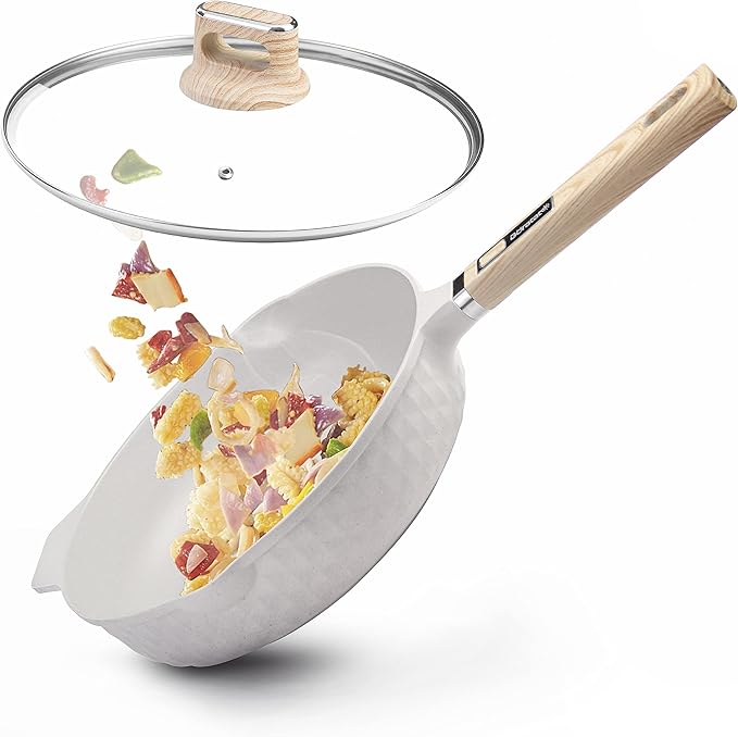Amazon.com: Potinv Nonstick Frying Pan 10 Inch,Nonstick Omelette Pan ...