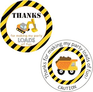 Amazon.com : Kreatwow Construction Thank You Stickers Labels for ...