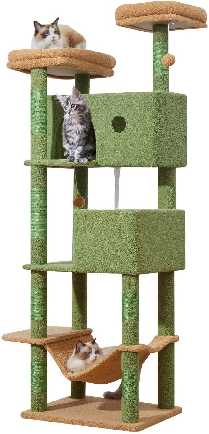 Amazon.com : Taoqimiao 70.4-Inch Cat Tree for Large Cats, Plush Multi ...