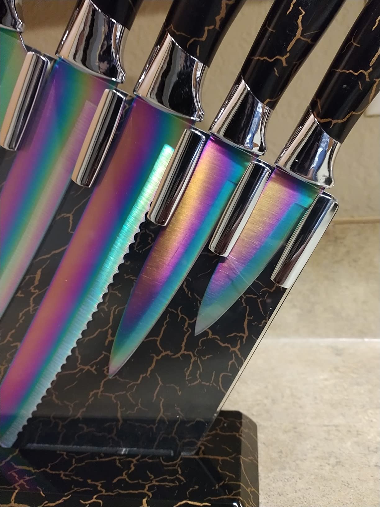 $7/mo - Finance Rainbow Knife Set, Non Stick Kitchen Knives Set with ...