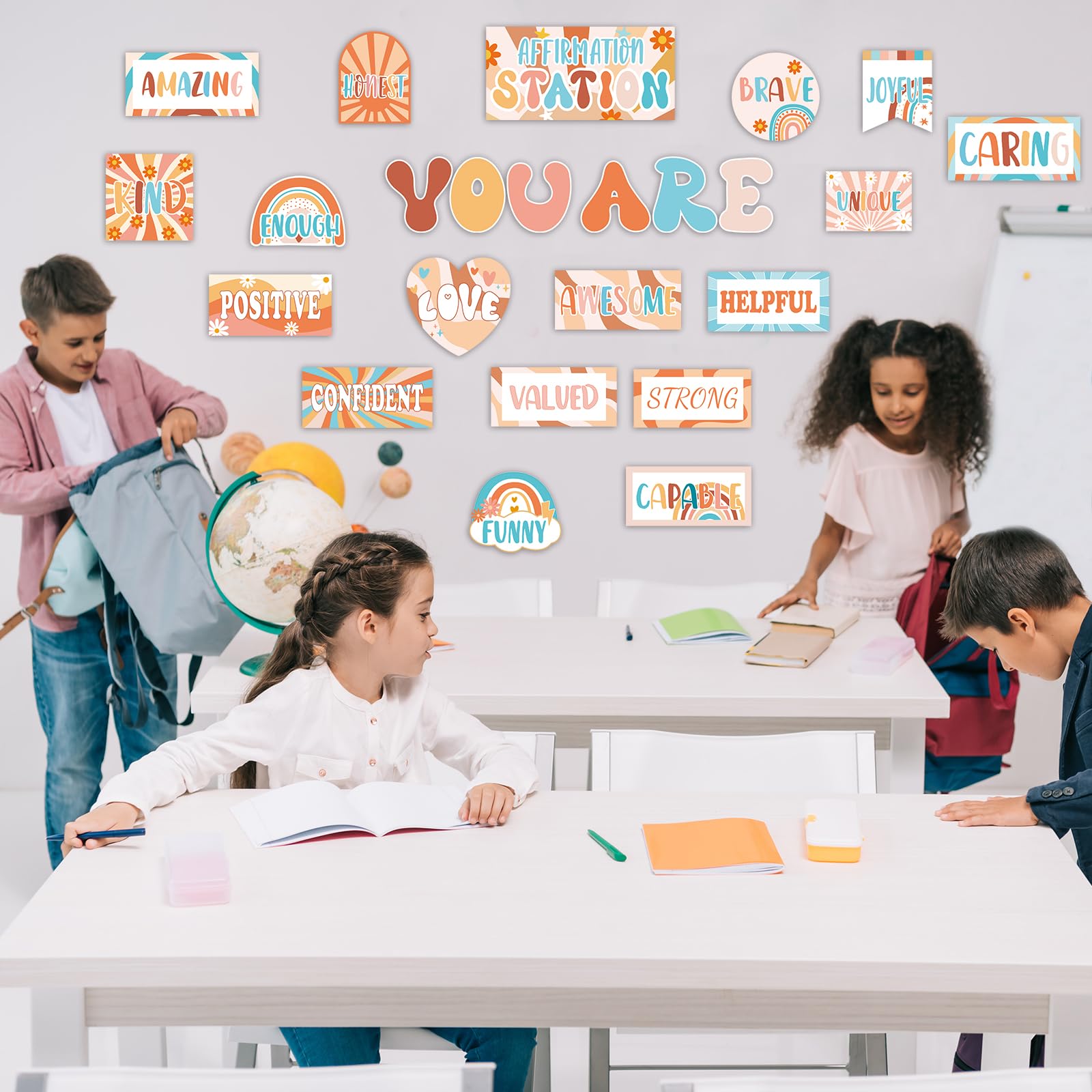 Snapklik.com : Groovy Affirmation Station Bulletin Board Set Boho ...