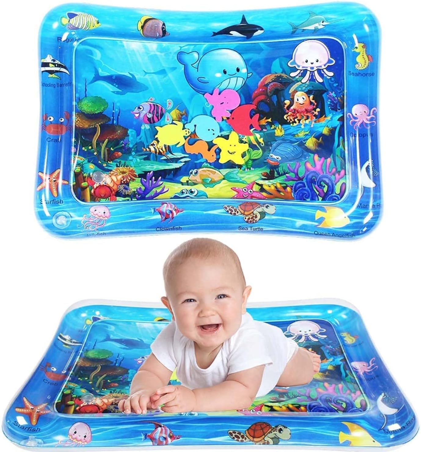 BabiesMart Tummy Time Play Mat for Babies 3-24 Months Water Sensory Mat ...