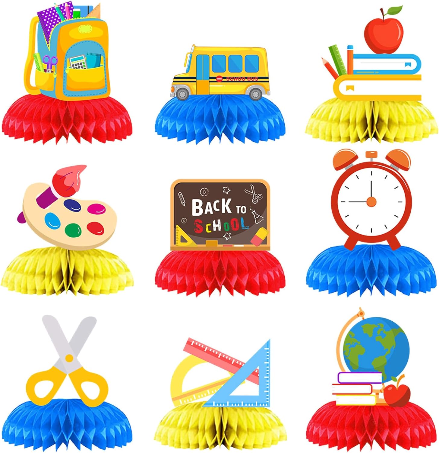 Amazon.com: 9Pcs Welcome Back To School Decorations, First Day of ...