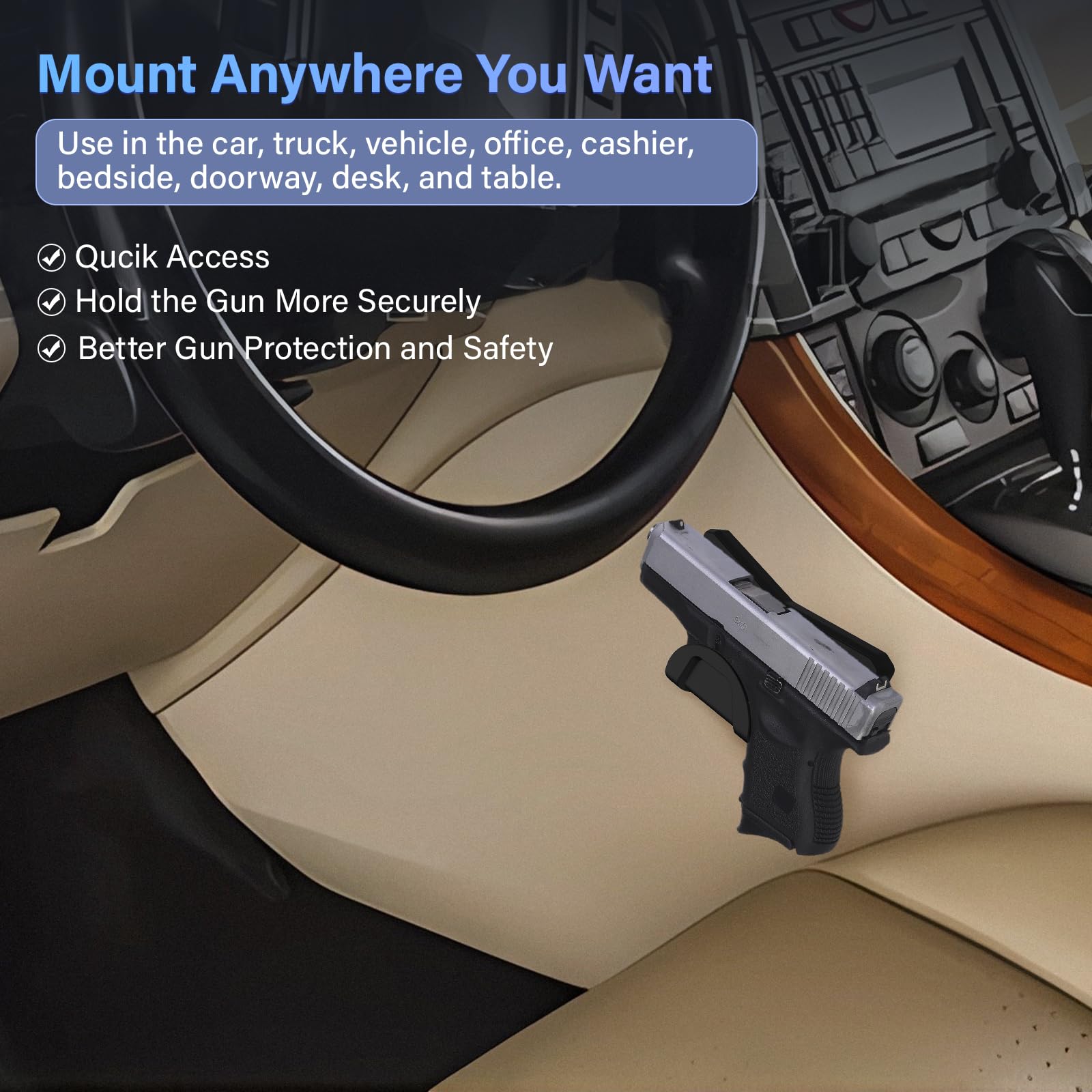 Snapklik.com : Gun Magnet Mount, Magnetic Gun Holder