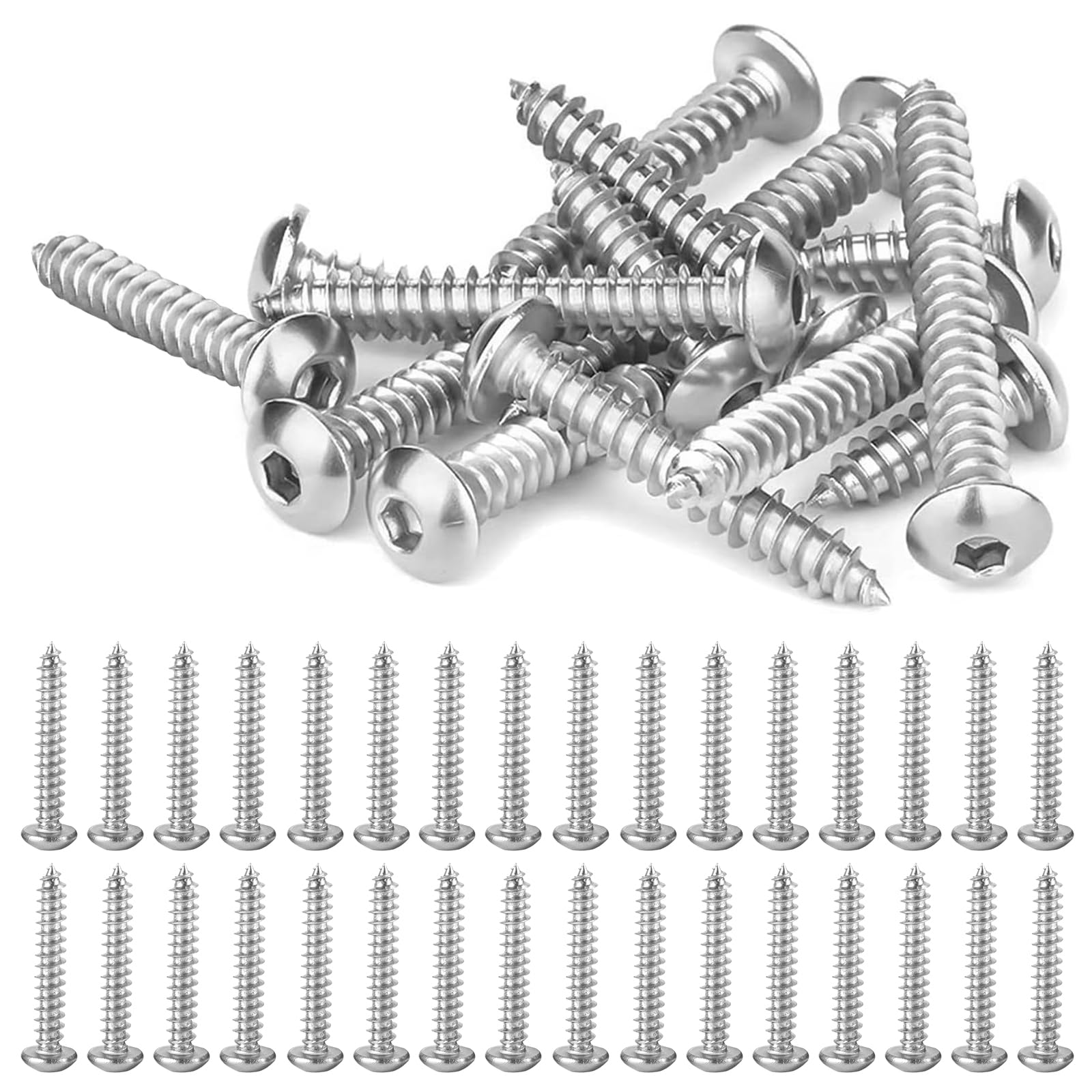 100pcs Stainless Steel Self Tapping Screws M4 X 20mm Torx Pan Head Self ...