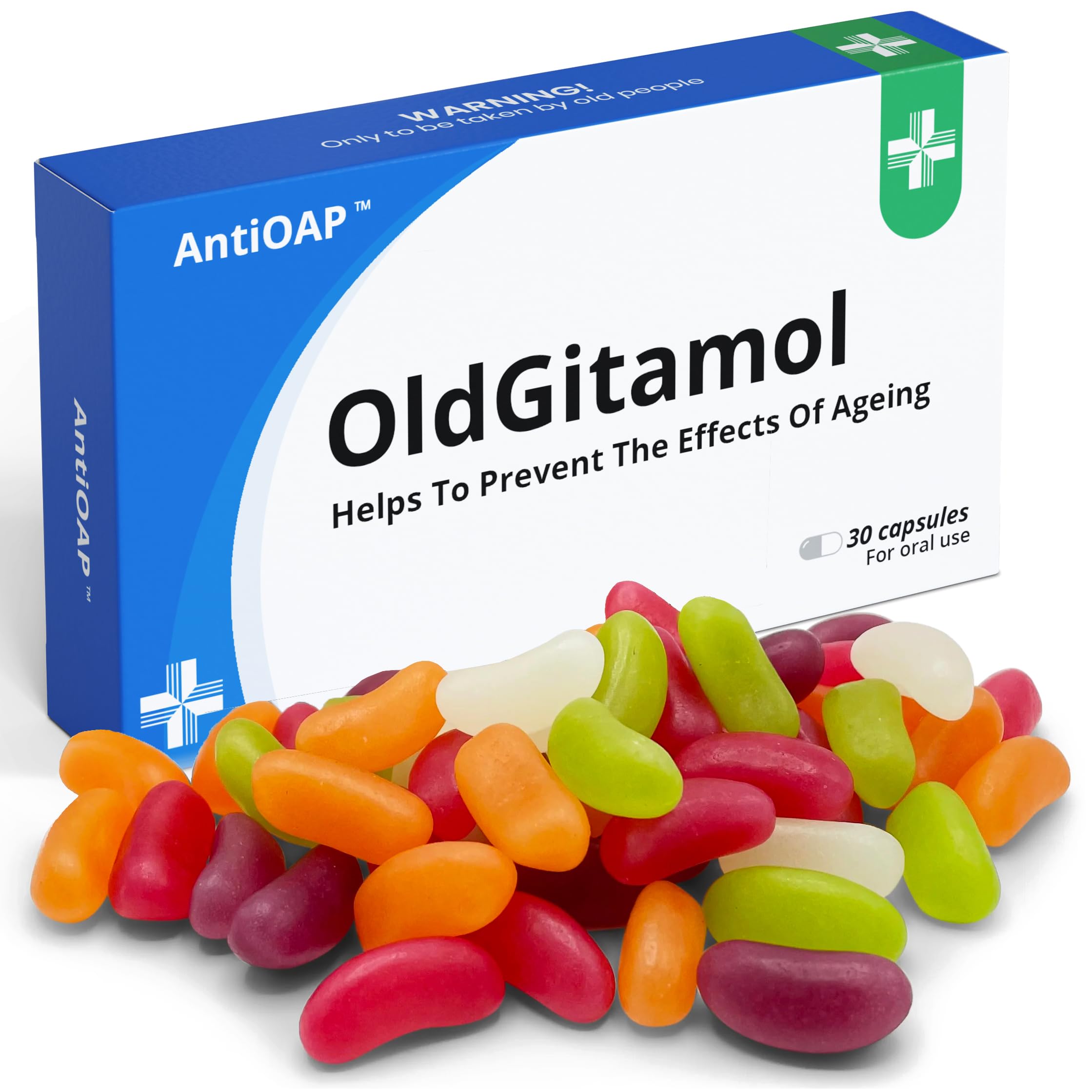 Funny Rude Joke Pill Tablets Box Oldgitamol Prank with Jelly Beans ...