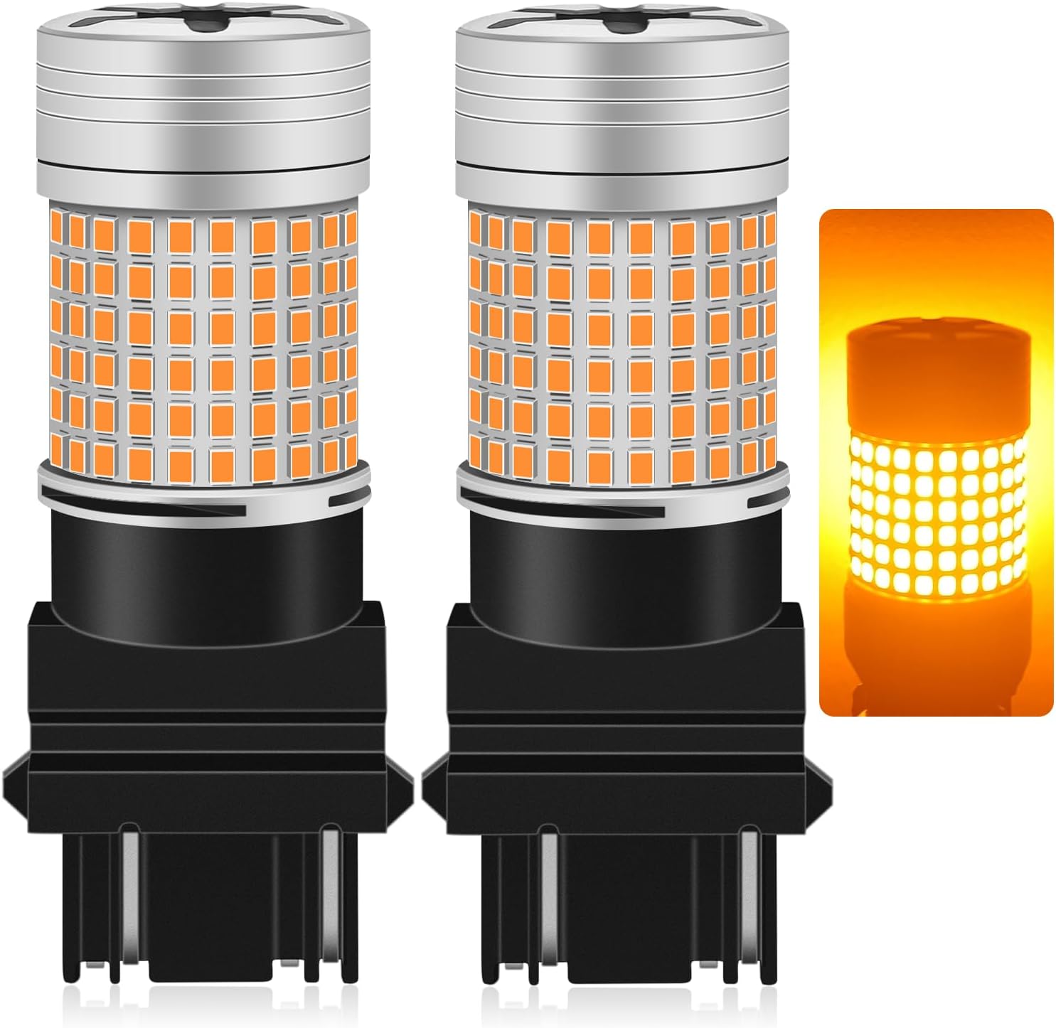 Amazon.com: Fenikso 3157 LED Turn Signal Bulb Amber P27/5W 3057 3056 ...