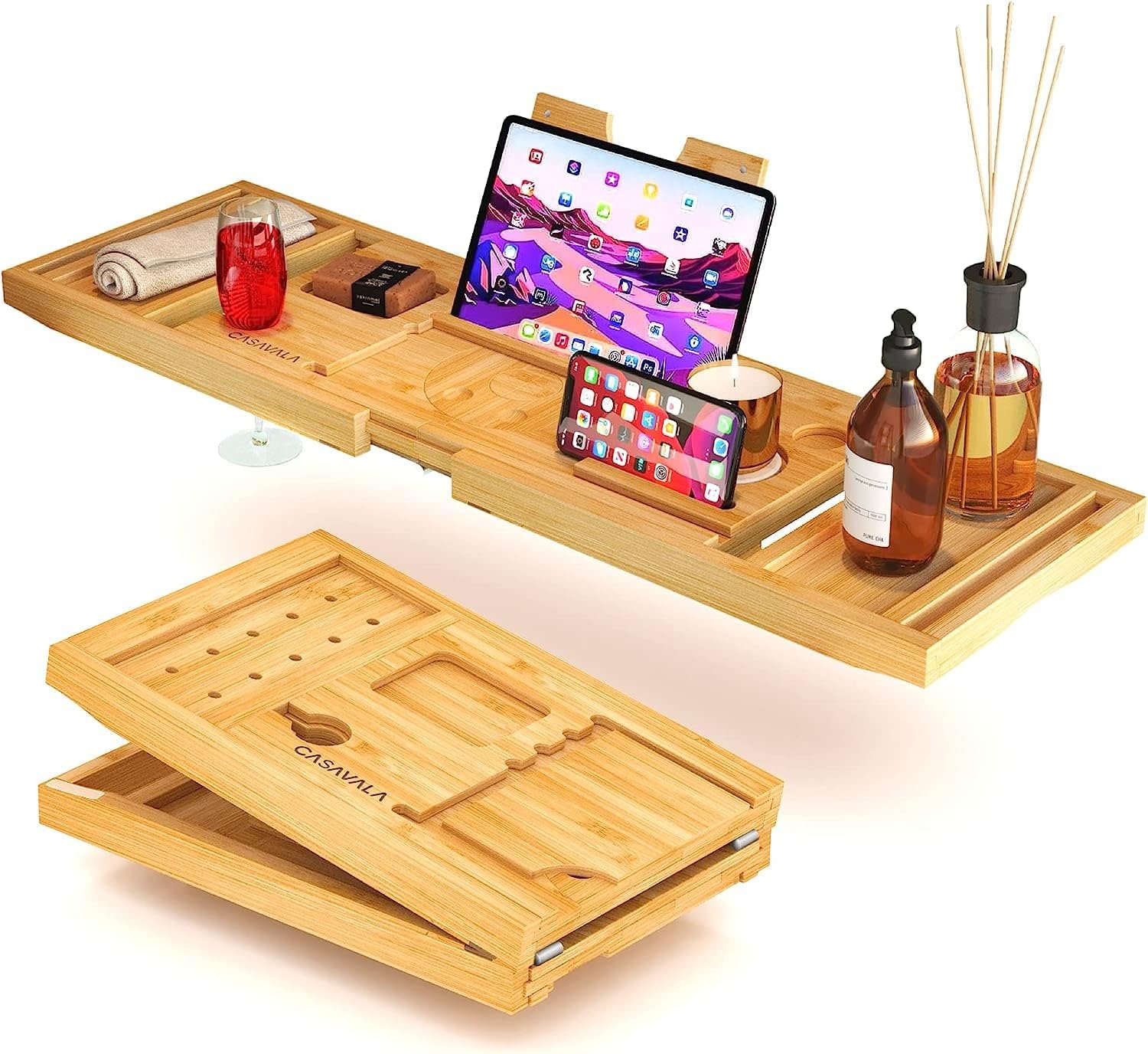 Amazon.com: Bathtub Caddy Tray – Bath Caddy Tray for Bathtub ...